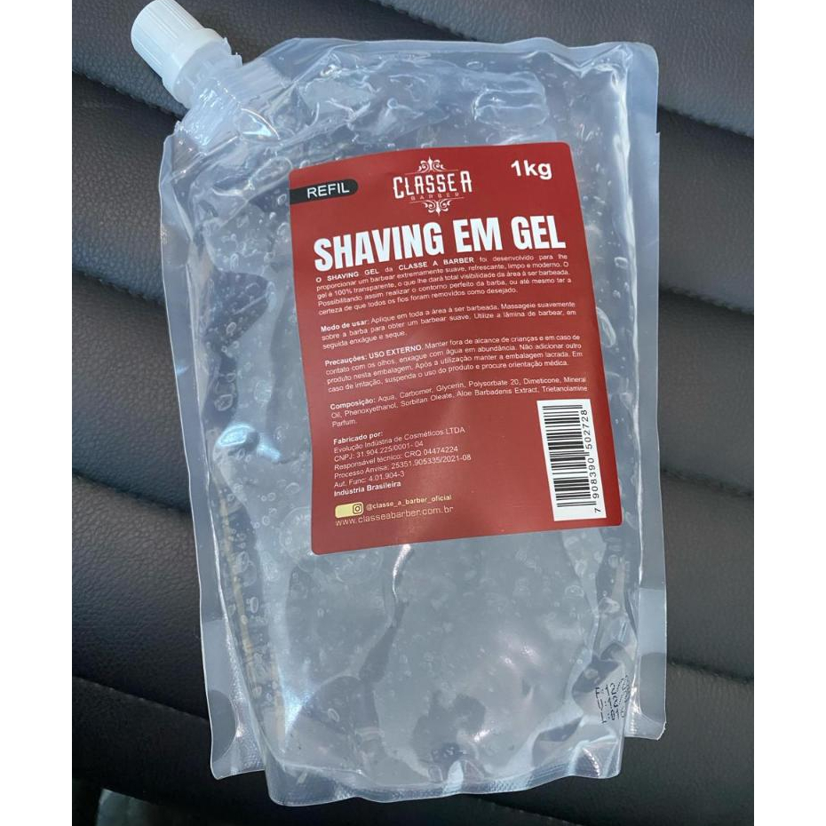 Kit ou Unidade Shaving Em Gel Classe A - Refil 1kg | Shopee Brasil