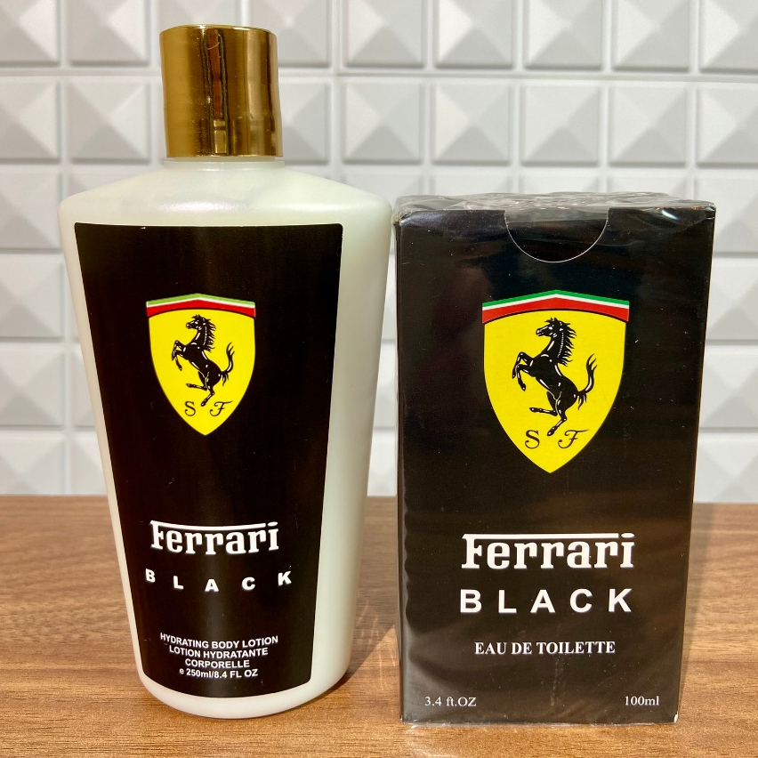 Kit Creme Hidratante Corporal + Perfume Ref Ferrari Black | Shopee Brasil