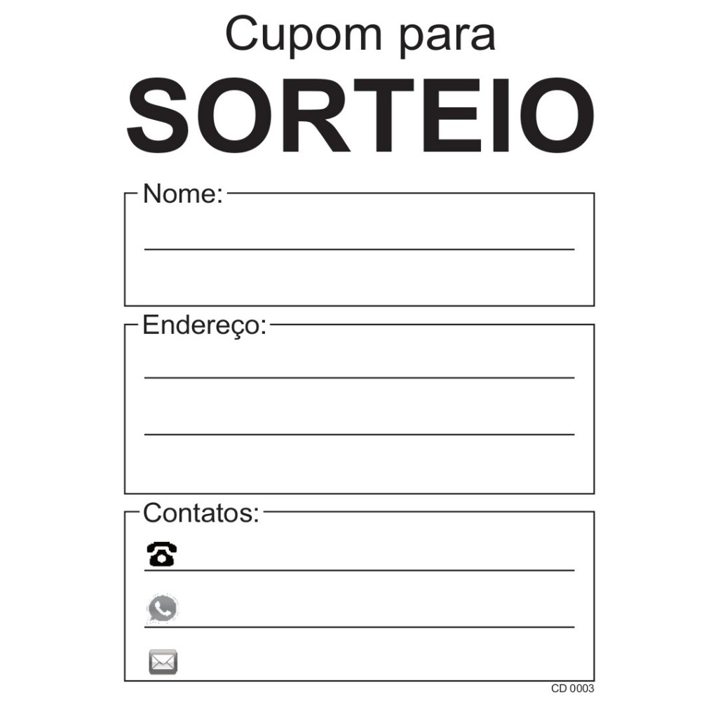 10 Blocos C/ 100 Fls Cupom Para Sorteio (modelo 003) | Shopee Brasil