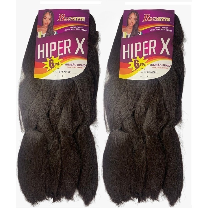 Kit 2 Cabelo Jumbo Cor 6 Castanho Claro Jumbão 400 gramas cada - Jumbo ...