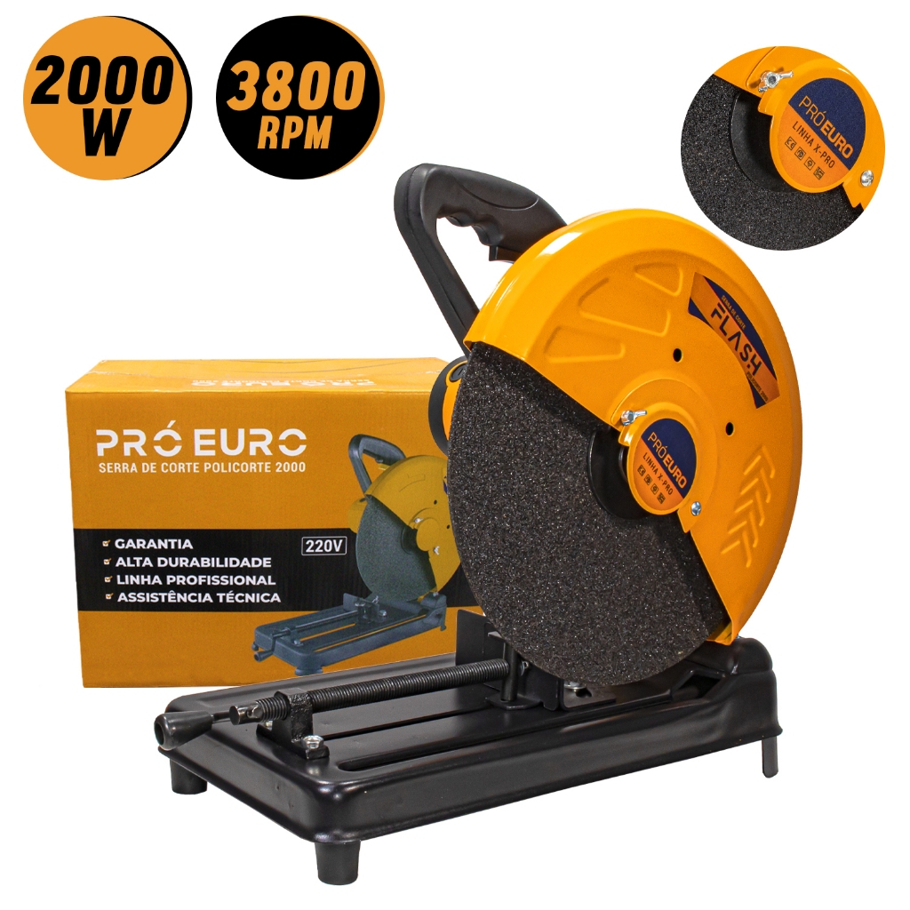 Serra Rápida Policorte Portátil 14 Pol 2000W 220V Pró Euro - Escorrega ...