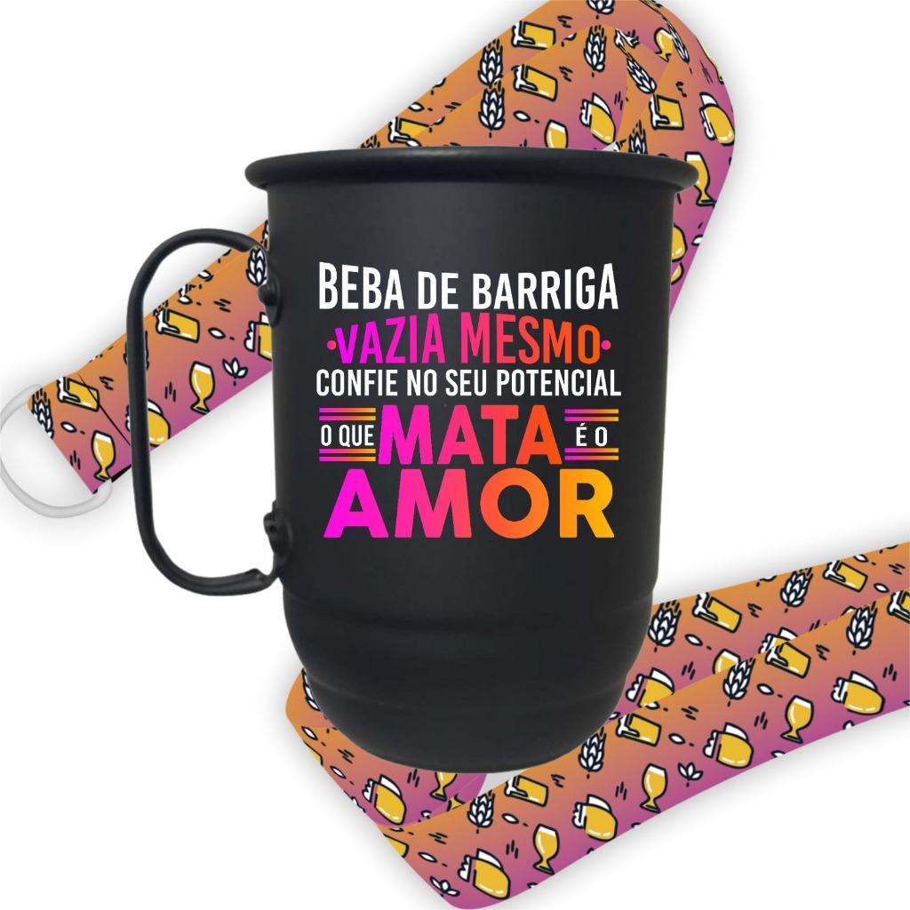 Caneca de alumínio Rick and Morty 500ml com tirante | Shopee Brasil