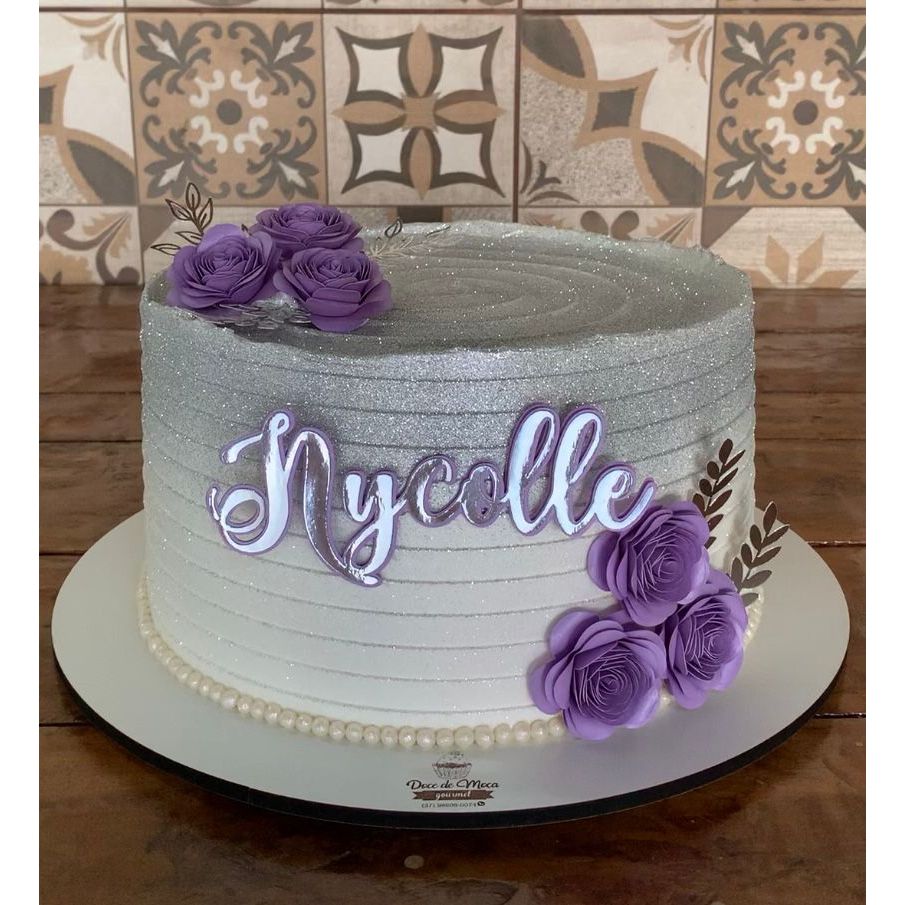 Topo/Topper de Bolo Flores e galhos Nycolle | Shopee Brasil