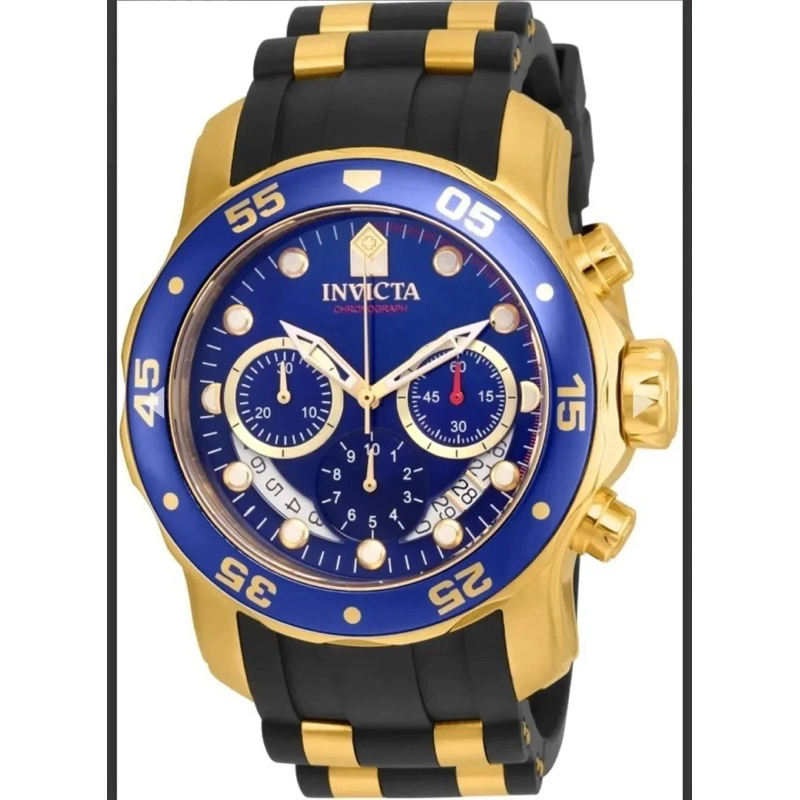 Relogio Invicta 6983 Pro Diver Scuba Gold Blue Banhado a Ouro 18k ...