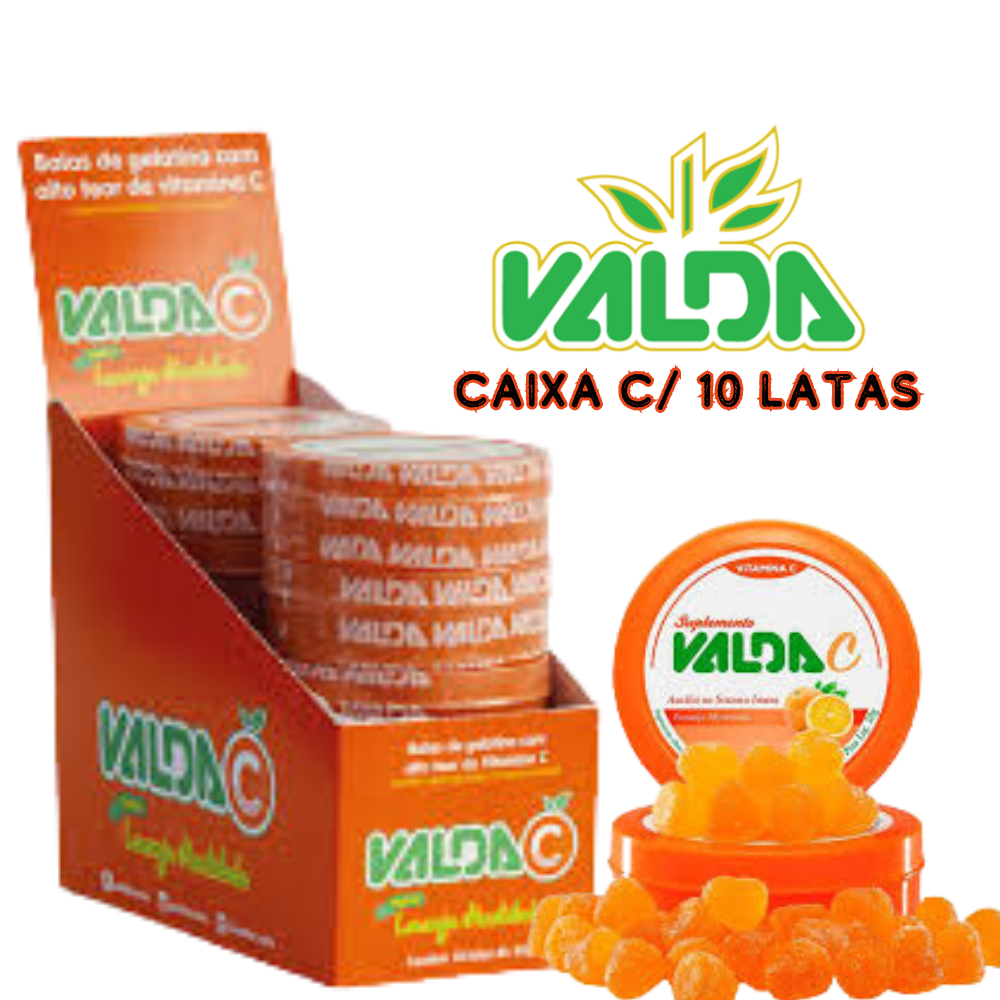 Bala Valda Sabor Laranja Mentolada Com Vitamina C Display C/10 Latas de ...