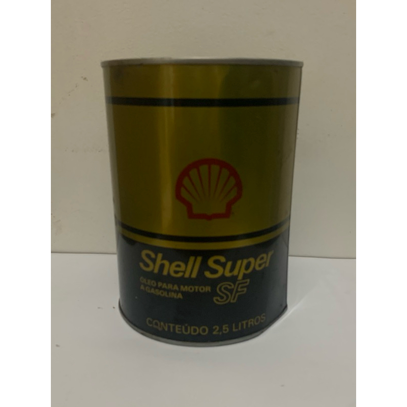 Lata vazia antiga Shell Super SF óleo lubrificante carro anos 80/90 ...