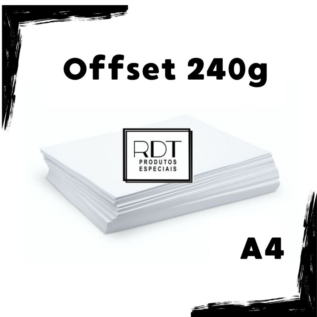 Papel Offset 240g tamanho A4 250 Folhas | Shopee Brasil