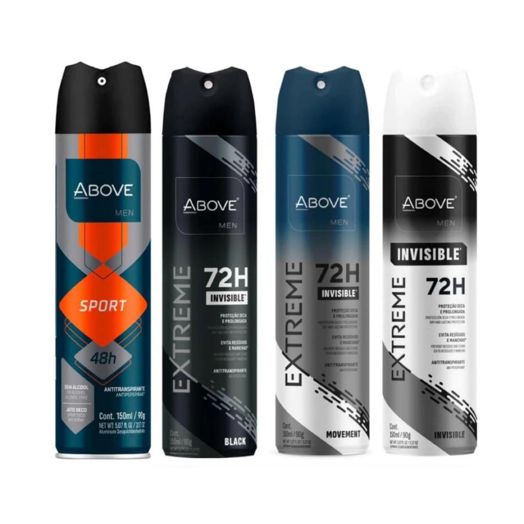 kit Desodorante Above Sport, Extreme Invisible , Black e Moviment 150 ...