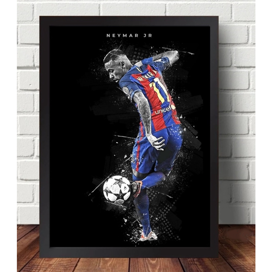 quadro decorativo Neymar Jr 1 peça futebol quarto sala astro do futebol ...