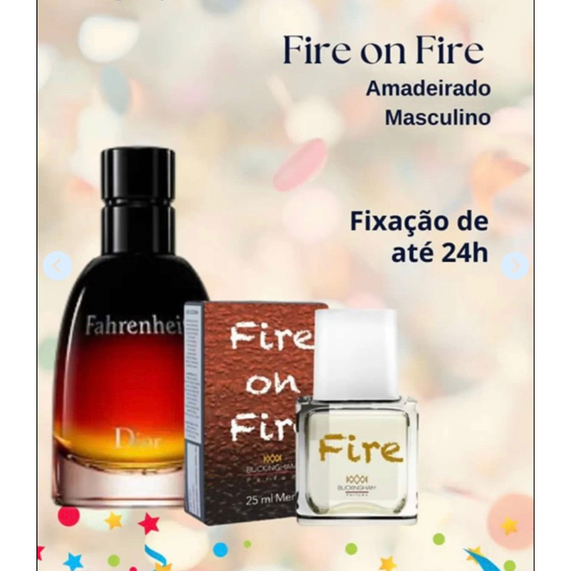 Perfume FIRE ON FIRE Masculino Original Buckingham 15ml e 25ml ...