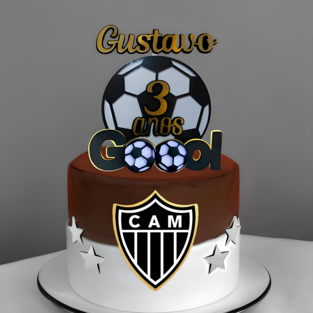 Topo de Bolo Time Atlético Mineiro Galo Personalizado | Shopee Brasil