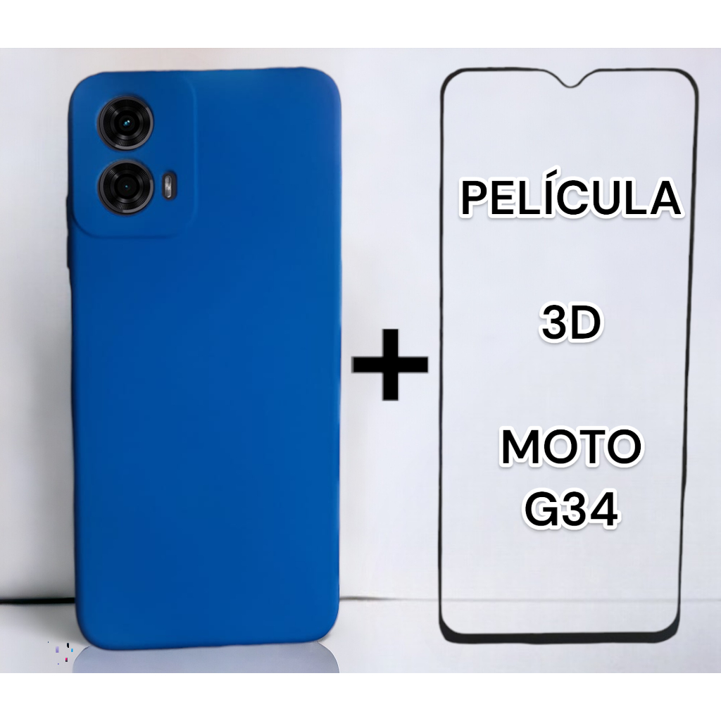 Kit capinha capa case Motorola MOTO G34 + Pelicula 3D | Shopee Brasil