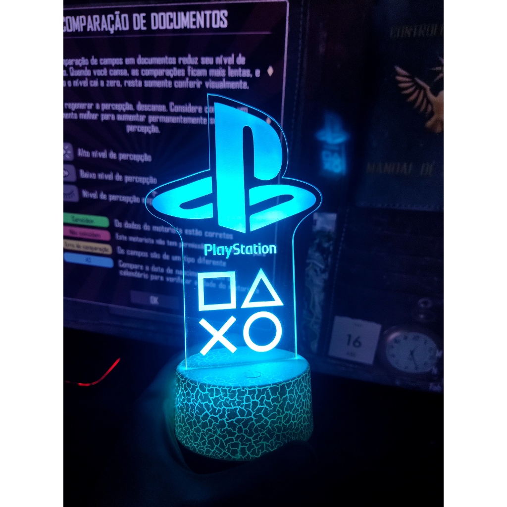 Abajur Luminária LED Decorativa Gamer Playstation | Shopee Brasil