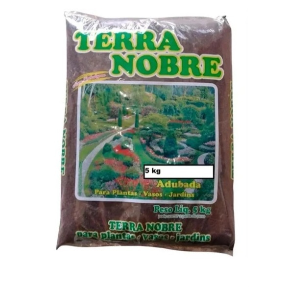 Terra Vegetal Adubada 5Kg. Terra Nobre - Plantas - Vasos - Horta | Shopee Brasil