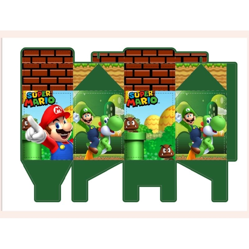 10 Caixas Milk Super Mario Bros + 10 Caixas Cone Lembrancinha ...