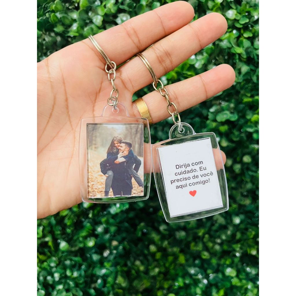 Chaveiro Personalizado Acrílico 3x4 Foto Frase Dirija Com Cuidado ...