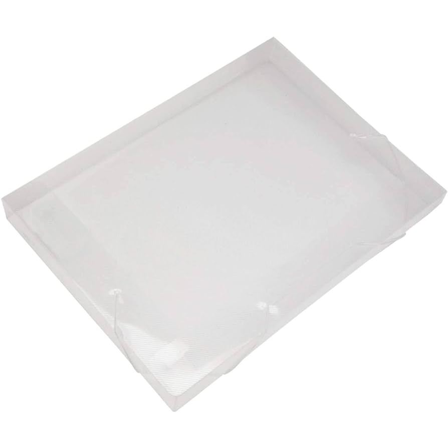 Pasta Transparente KAZ 182mm X 245mm Branco/Preto | Shopee Brasil