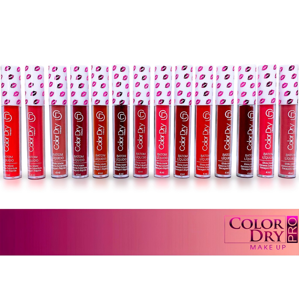 Kit Batom líquido Color Dry PRO 10 Peças - Efeito Matte com Extrema ...