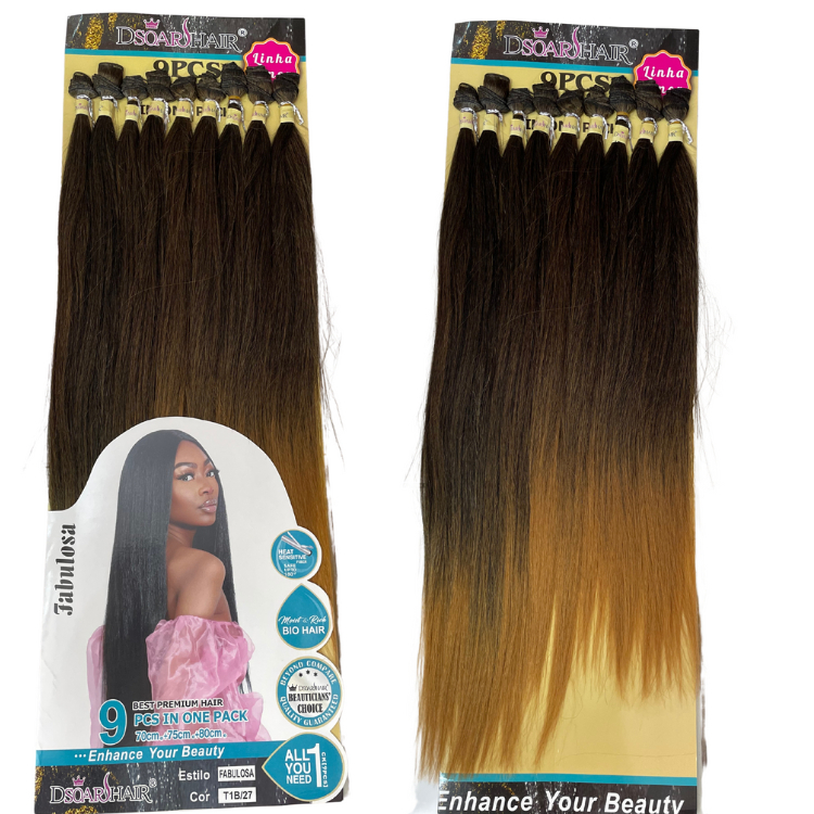 Cabelo Bio Fibra Entrelace Mega Hair Fabulosa Liso 80 Cm | Shopee Brasil