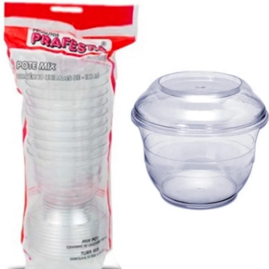 Pote Plástico Mix Redondo 180ml Para Doces e Sobremesas Prafesta Pacote 10 unidades | Shopee Brasil