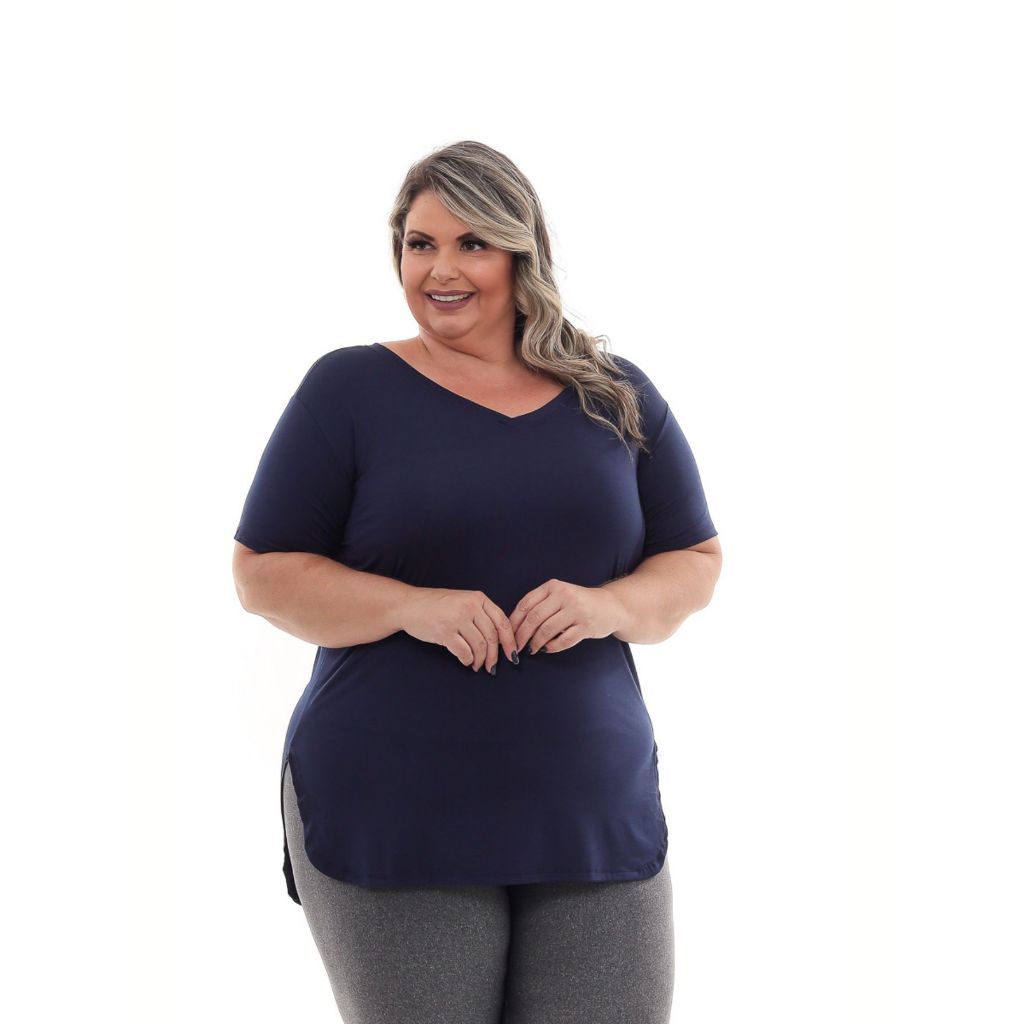 Camiseta Modal Plus Lisa Básica | Shopee Brasil