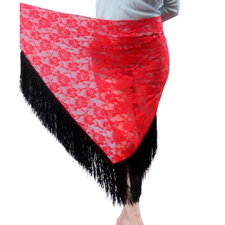 Lenço renda com franja, cor a escolher. Cigana, Pomba-gira, Padilha ...