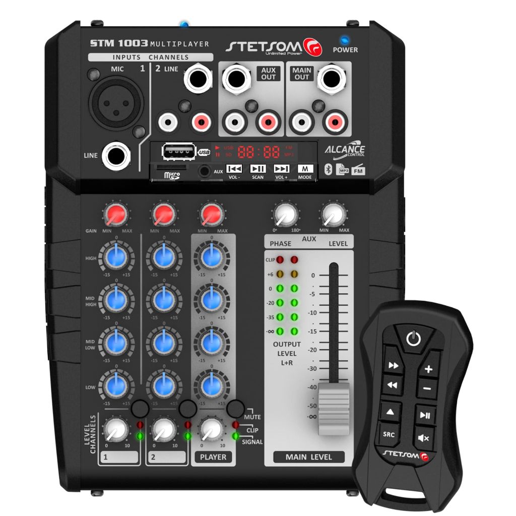 Mesa De Som Stetsom Stm1003 Automotiva Mixer 3 Canais 12v Bluetooth ...