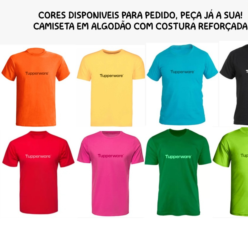 Camiseta colorida personalizada Tupperware | Shopee Brasil