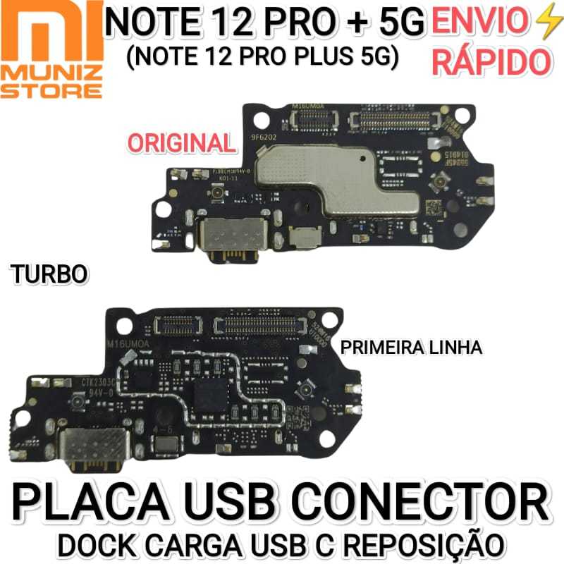 Conector Redmi Note 12 Pro Plus + 5G Xiaomi Placa De Carga USB Tipo C 1 ...