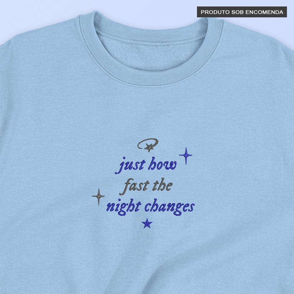 Camiseta ou moletom bordado - Night Changes - One Direction | Shopee Brasil