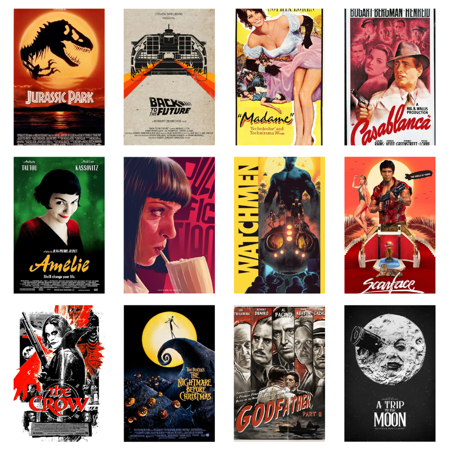 12 Pôsteres Clássicos De Filme Retro Vintage Decorativo | Shopee Brasil