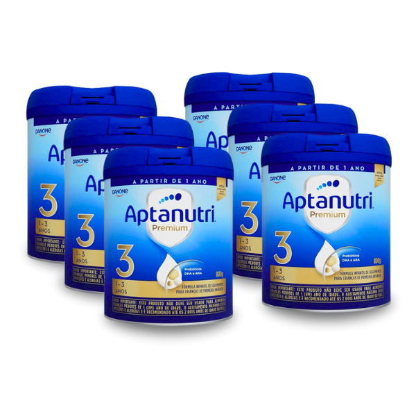 Aptanutri Premium 3 Lata 800g Danone (6 Unidades) | Shopee Brasil