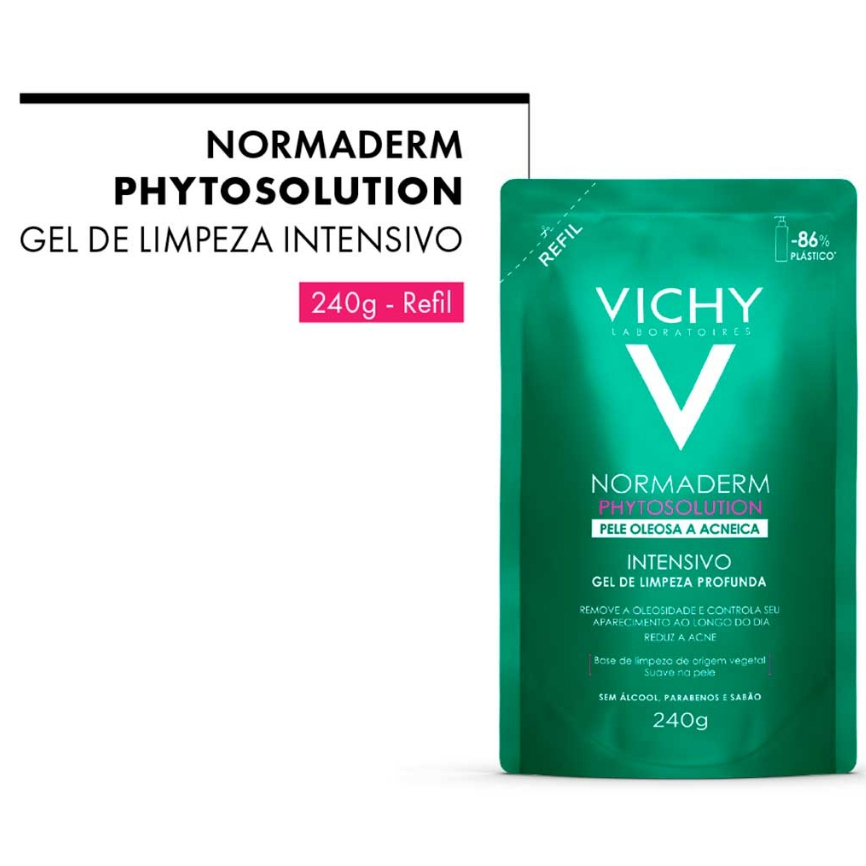 Refil Gel de Limpeza Profunda Vichy Normaderm Phytosolution 240g ...