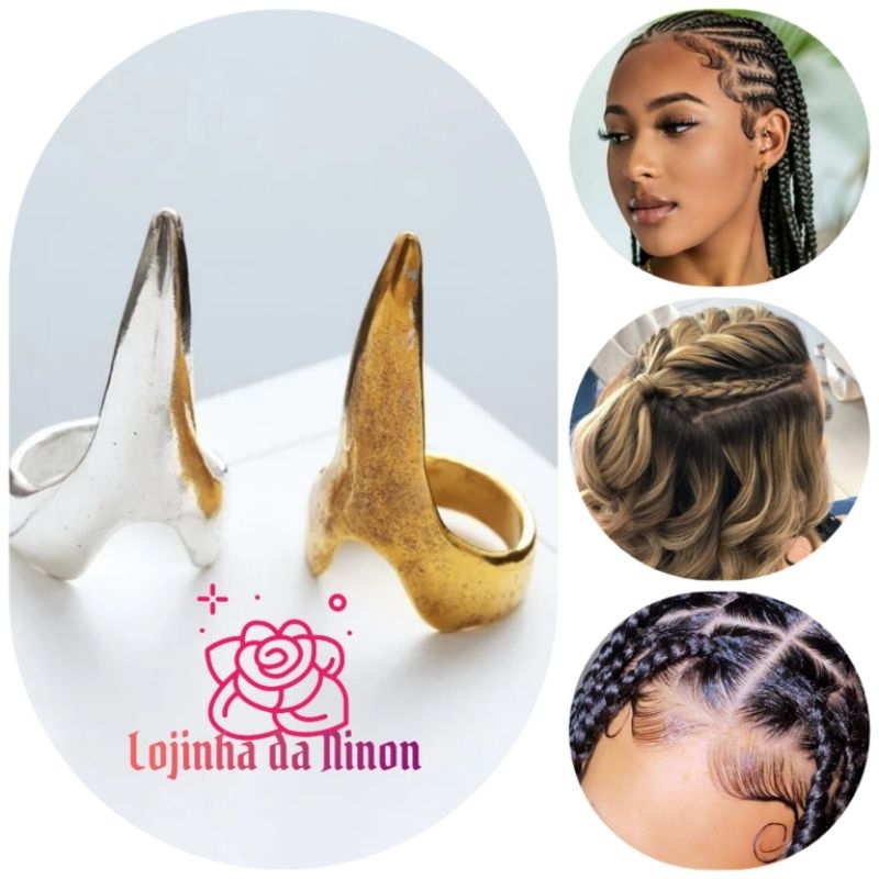 Anel Separador de Merchas Divisor de Tranças Raiz Ghana Braids Nagoh ...
