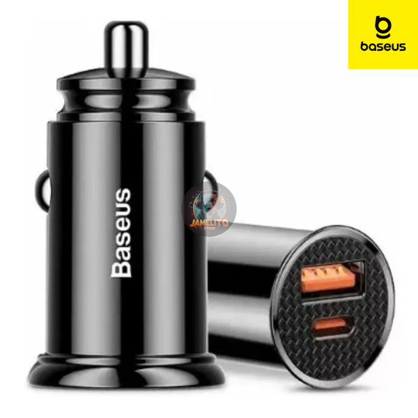 Baseus Carregador veicular 30W MINI duplo Type-C / USB - iPhone, Android - Carregamento rápido ...