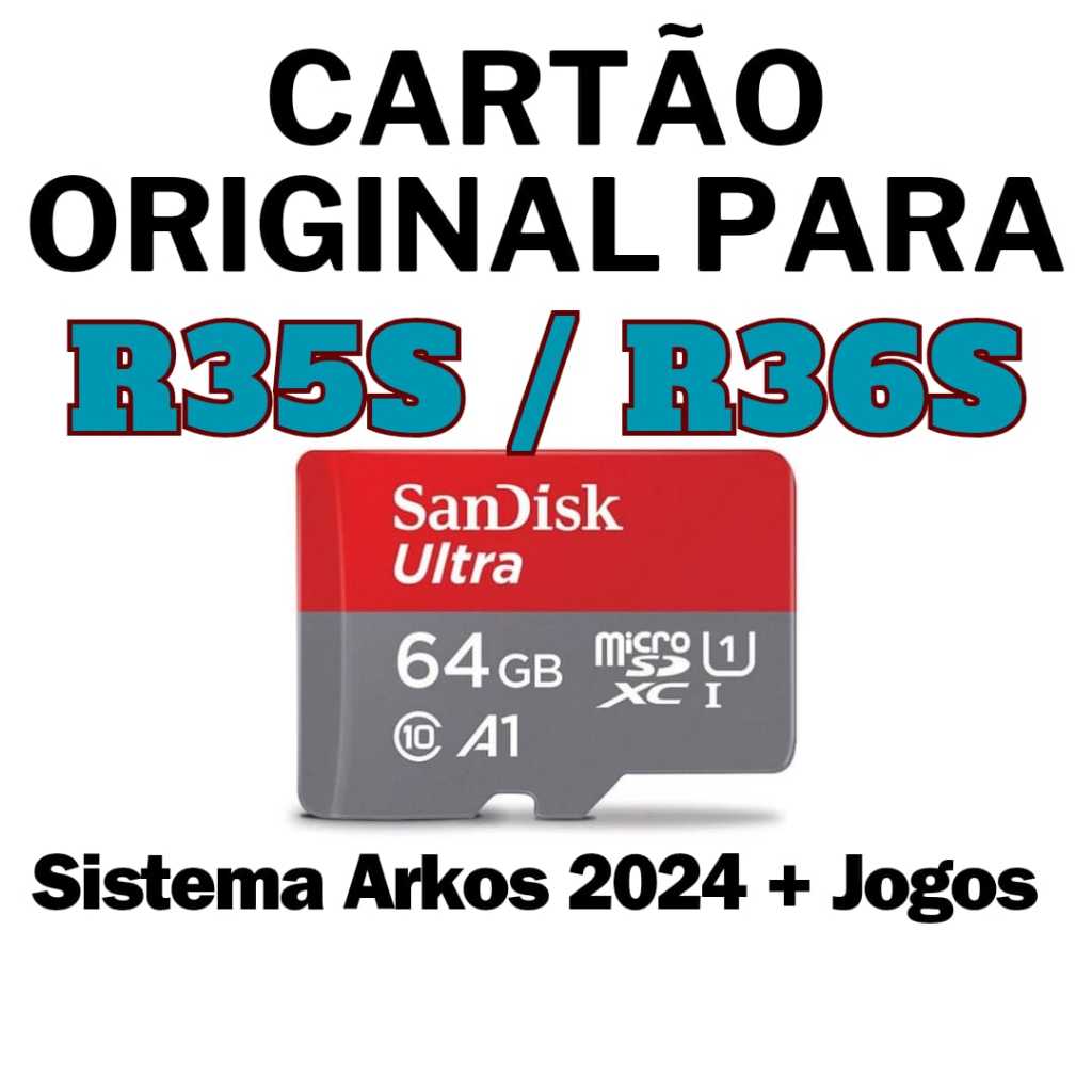 Micro Sd Original Para R36S e R35S Com Sistema ArkOs 2024 + Jogos Cartão Pronto Para Jogar ...