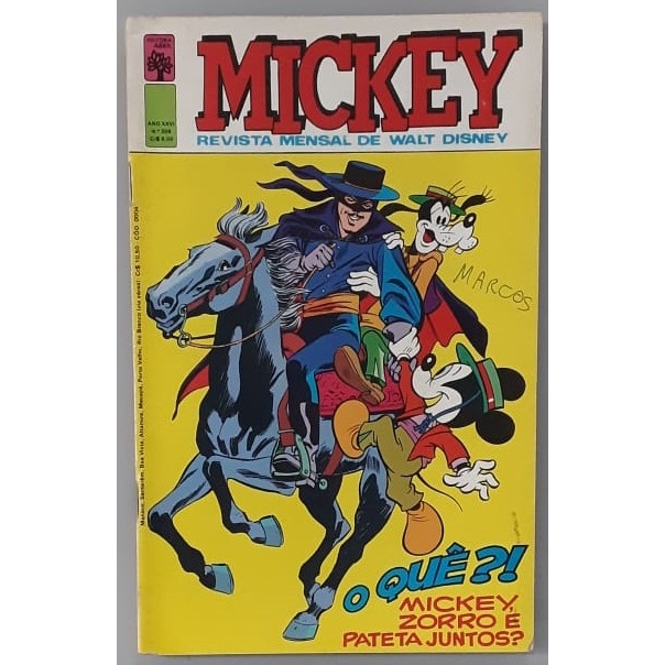 Mickey nº 308 - Junho/1978 - Bom Estado - Zorro - Original - Gibi - HQ ...