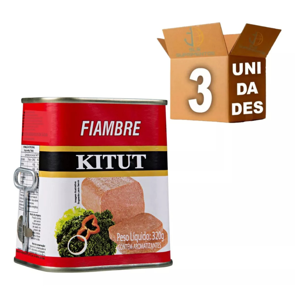 Kit 3 Kitut Fiambre Bovino Enlatado 320g | Shopee Brasil