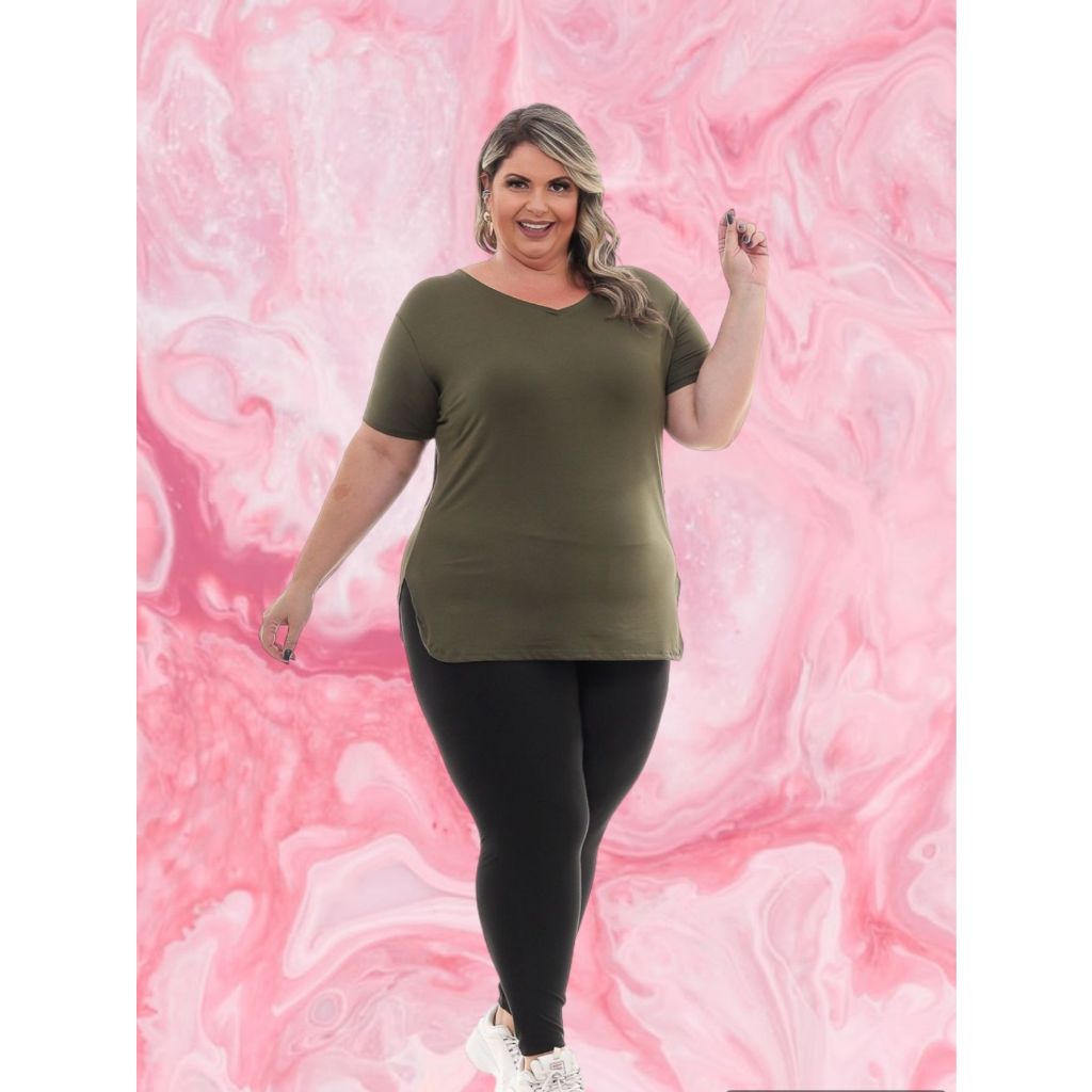 Camiseta Modal Plus Feminina | Shopee Brasil