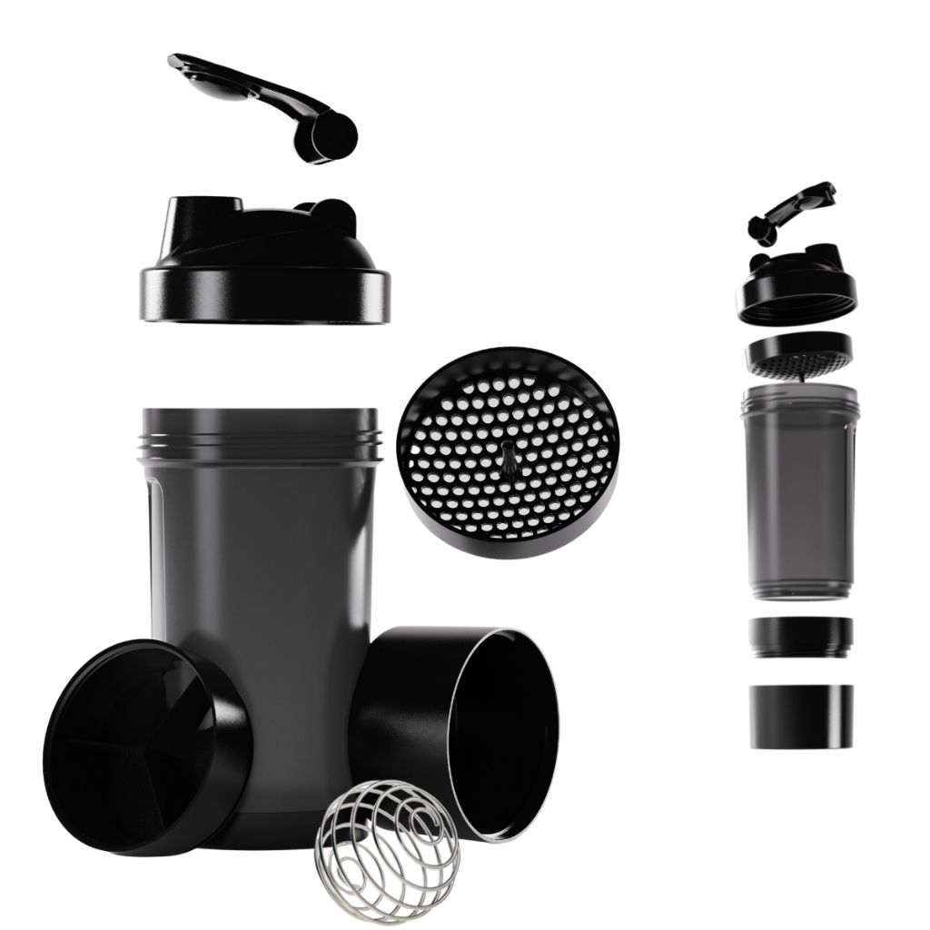 Coqueteleira Shaker Academia Compartimento Suplementos Fit Whey Shakeira | Shopee Brasil