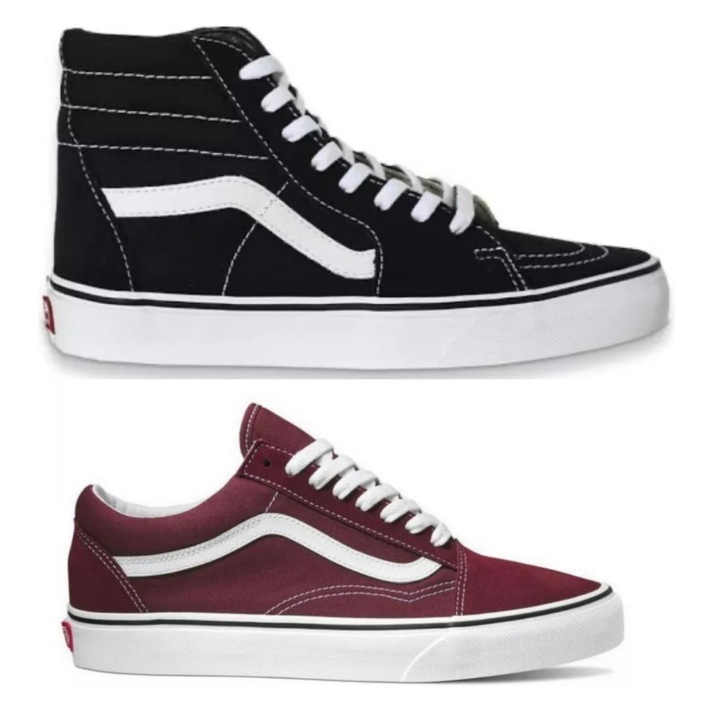 Kit 2 Pares Tênis Vans Botinha Old Skool Skate Masculino e Feminino ...
