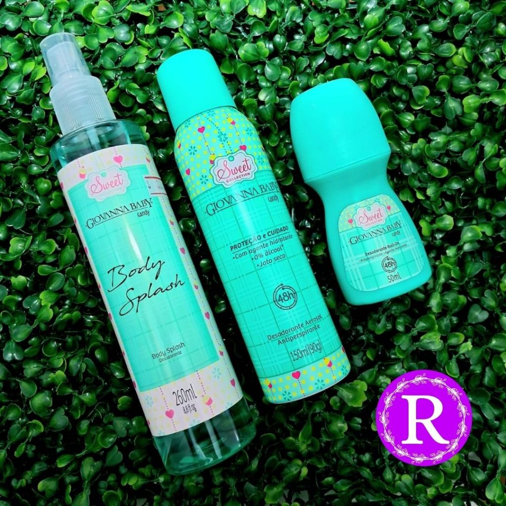 Kit Candy antitranspirante aerosol, body splash e roll-on Giovanna Baby ...