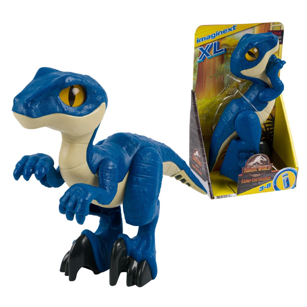 Imaginext Jurassic World Raptor Xl Azul Mattel Gwp07 | Shopee Brasil