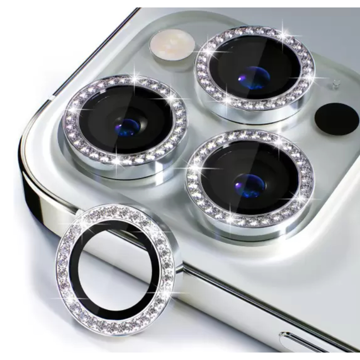 KIT CÂMERA STRASS Película Lente de Proteção com Brilho Diamante IPHONE ...