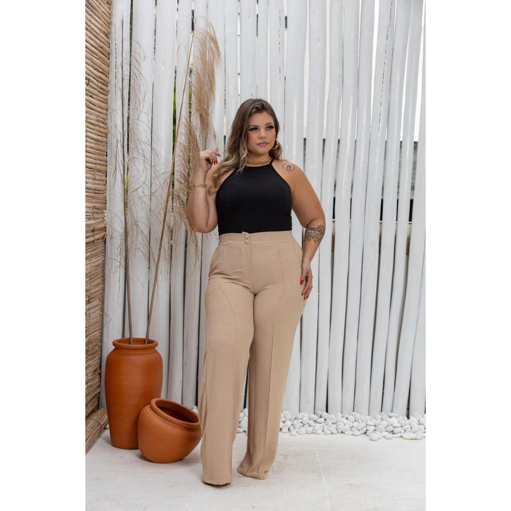 CALÇA PANTALONA DUNA PLUS SIZE FORRADO COM DOIS BOTOES | Shopee Brasil