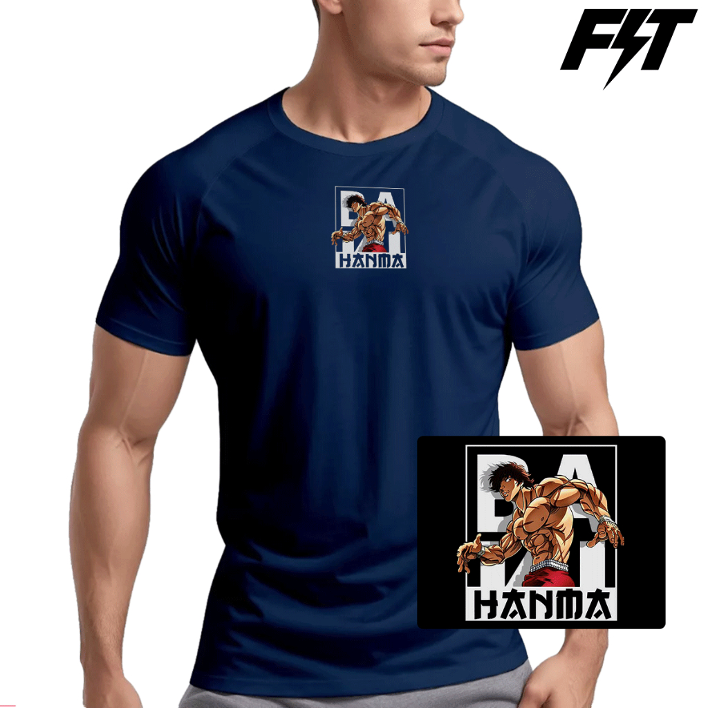 Camiseta Dry Fit Masculina Baki Hanma Estampa Atividade Física Muscle ...
