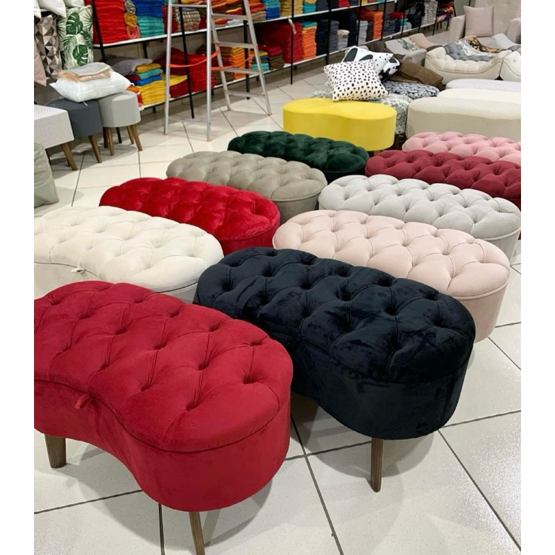 Puff Feijão Pés de Madeira | Shopee Brasil