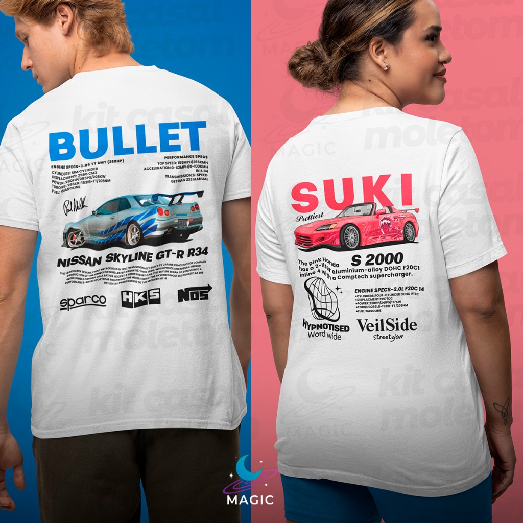 Kit Casal what’s up, bullet? Suki e Bullet 100% algodão ALL WHITE ...