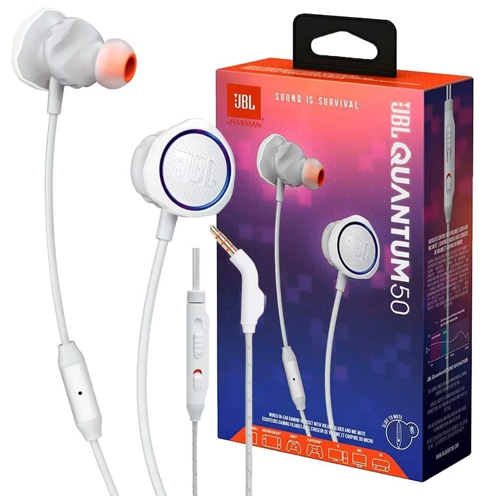 Fone De Ouvido In-ear Gamer Jbl Quantum 50 Branco Original | Shopee Brasil