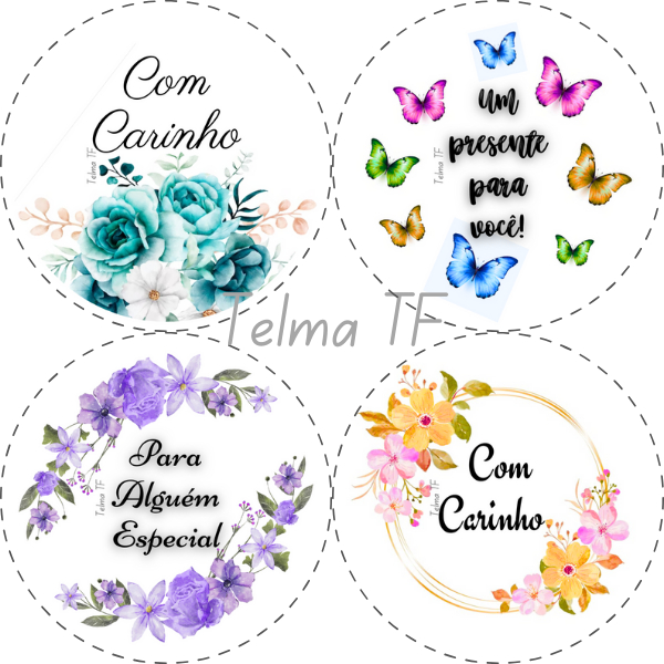 Adesivos - 5cm - Com Carinho, Um Presente Para Você, Para Alguém Especial - 120 ou 60 Tags ...